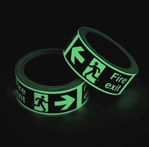 MS4GLO Glow in the dark Fire Exit Tape– Right 40mm x10m – Multi Supplies 4U
