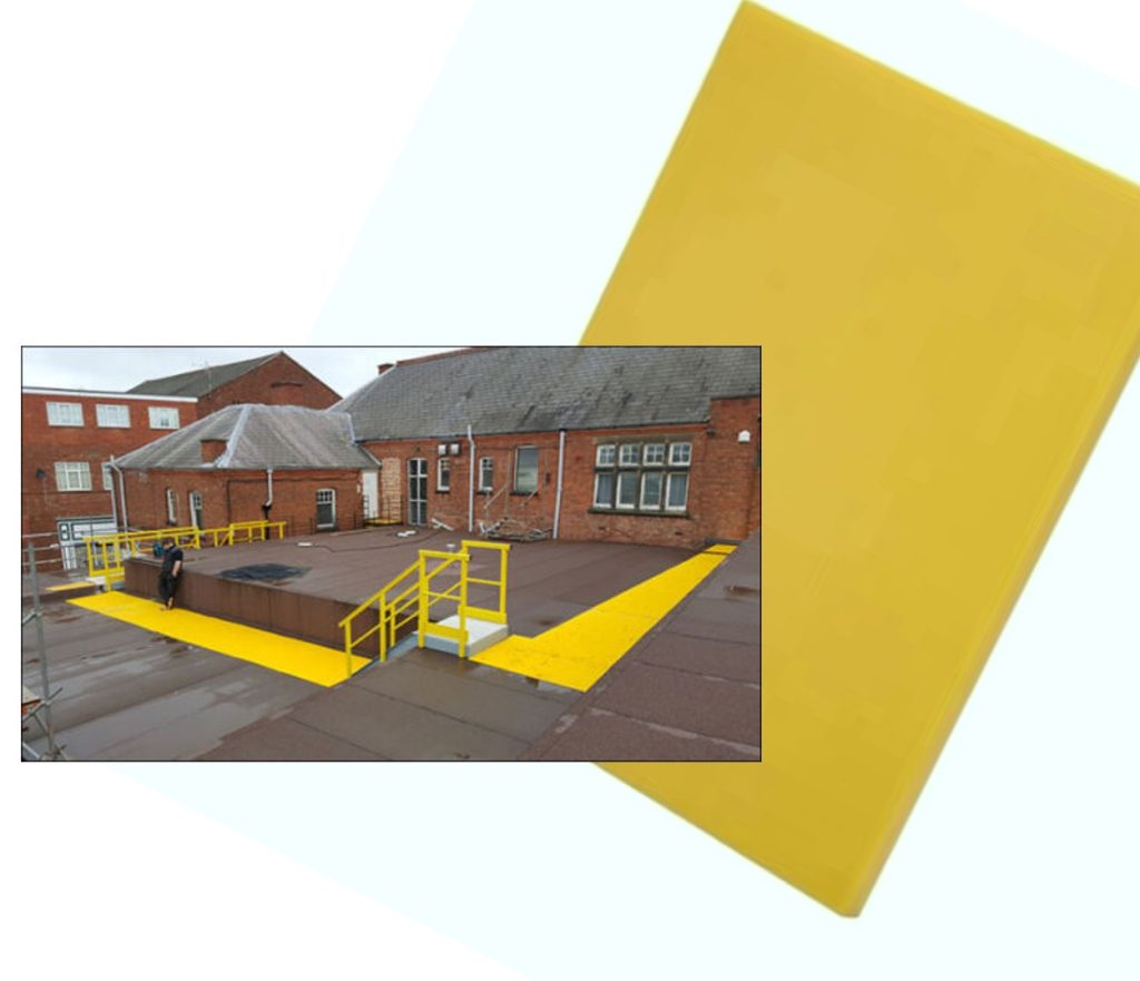 Fibreglass Yellow Sheet Plate 2m x1m x 4mm thick with anti slip surface ...