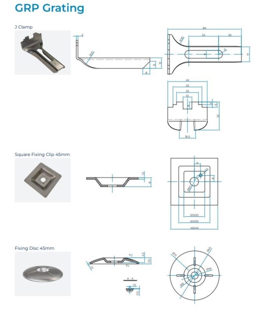 Stainless Steel M Clip for 25mm Grating – Multi Supplies 4U